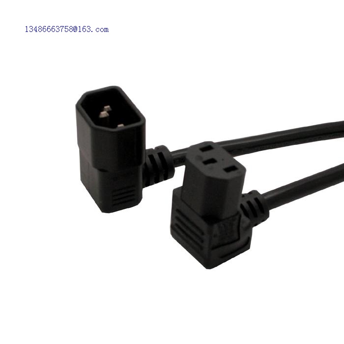 IEC 320 C13 To C14 Right Angle Down Angle AC Power Cord