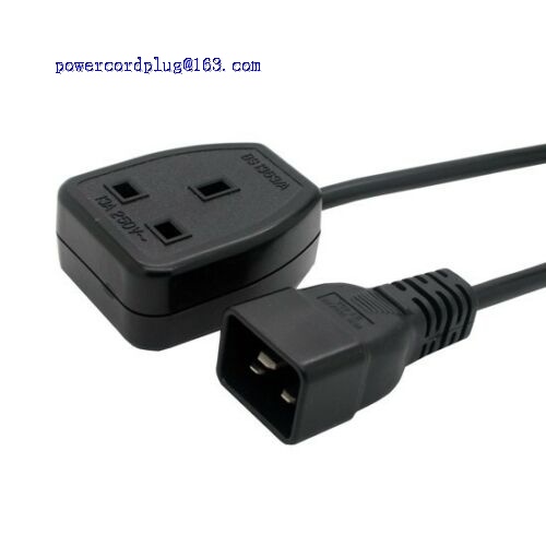 UPS Power Extension cord IEC C20 Male plug to UK 13A Female Socket BS1363 UPS Power Extension cord IEC C20 Male plug to UK 13A Female Socket BS1363